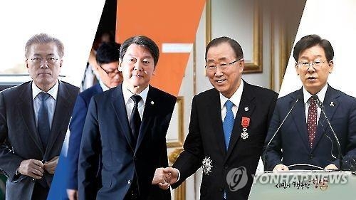 民调韩下届大选潜在候选人支持率文在寅力压潘基文 Yonhap News Agency